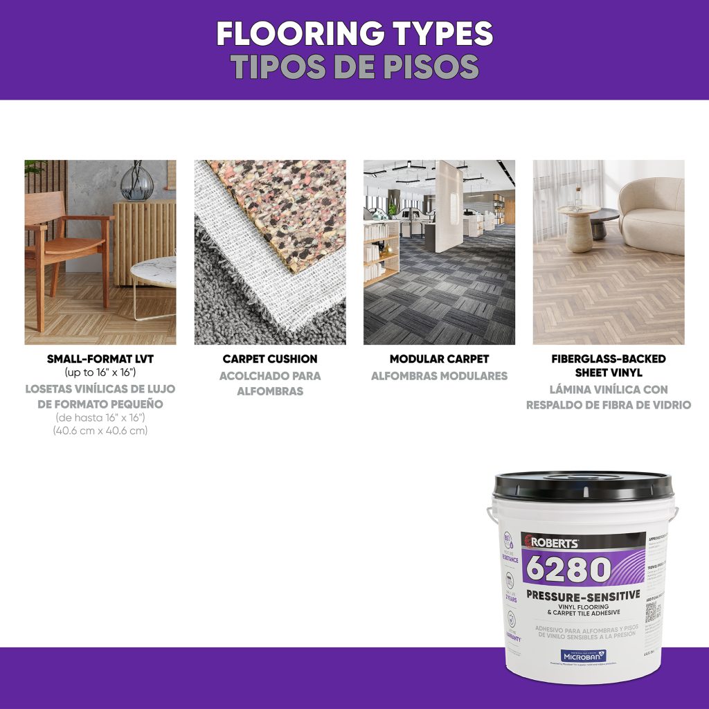 6280 PRESSURE SENSITIVE RELEASABLE MULTI-FLOORING ADHESIVE - ROBERTS®